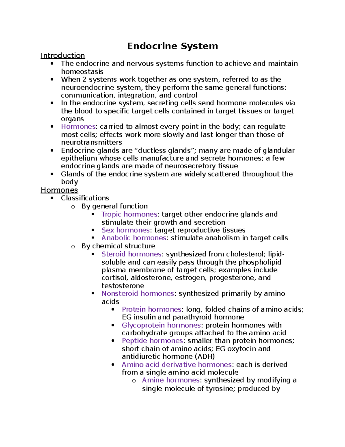 Chapter 18 - Endocrine System - Endocrine System Introduction The ...