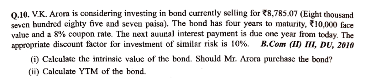 FOI practical problems - of (i)) the value of the bond. Mr. Arora the ...