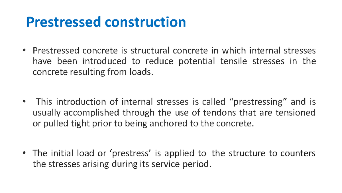 Prestressed construction - Prestressed construction Prestressed ...