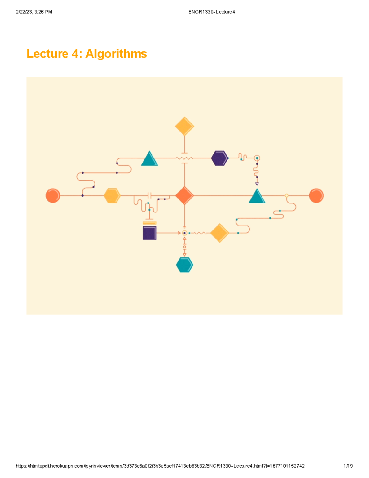 ENGR1330- Lecture 4 - Professor Turgut Batulrap - Lecture 4: Algorithms Algorithm In mathematics ...