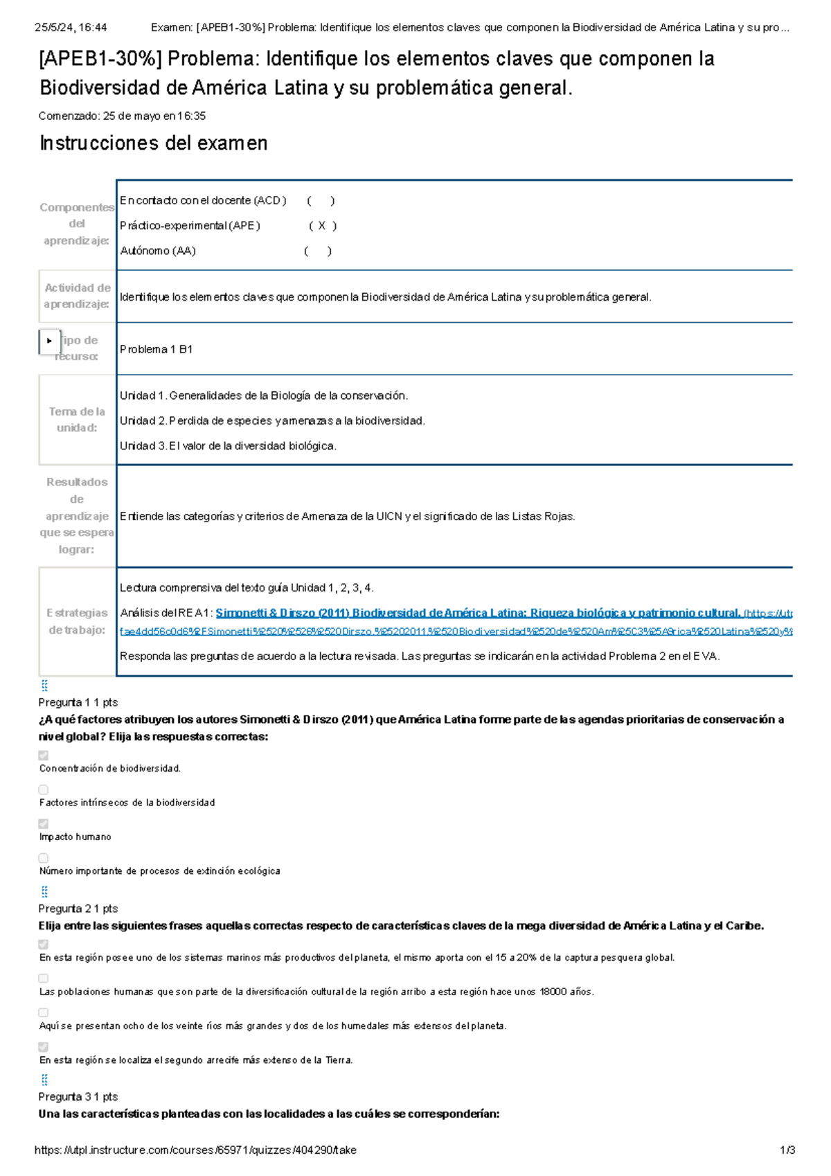 Biologia de la conservacion apb1 26 de mayo 10 de 10 - [APEB1-30% ...