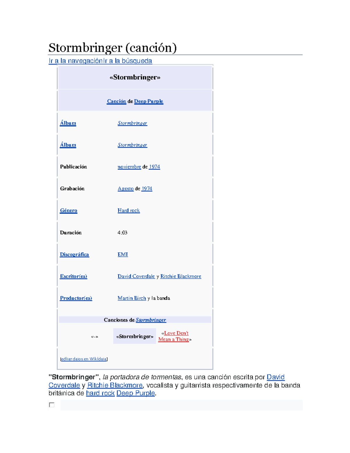 Stormbringer apuntes de practica de repaso para - Stormbringer (canción ...