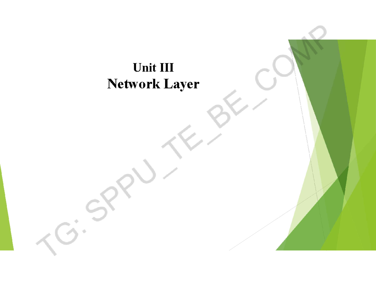 CNS unit 3 by MES Wadia CLG - Unit III Network Layer Study material ...
