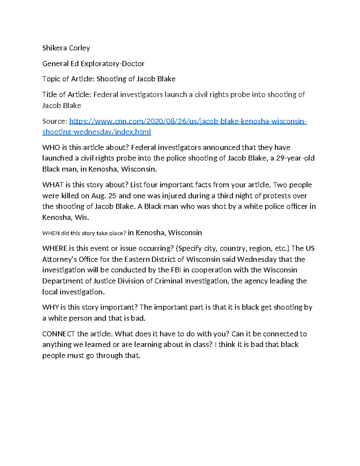 Document 3 - The first thing I did was to be a part of the story ...