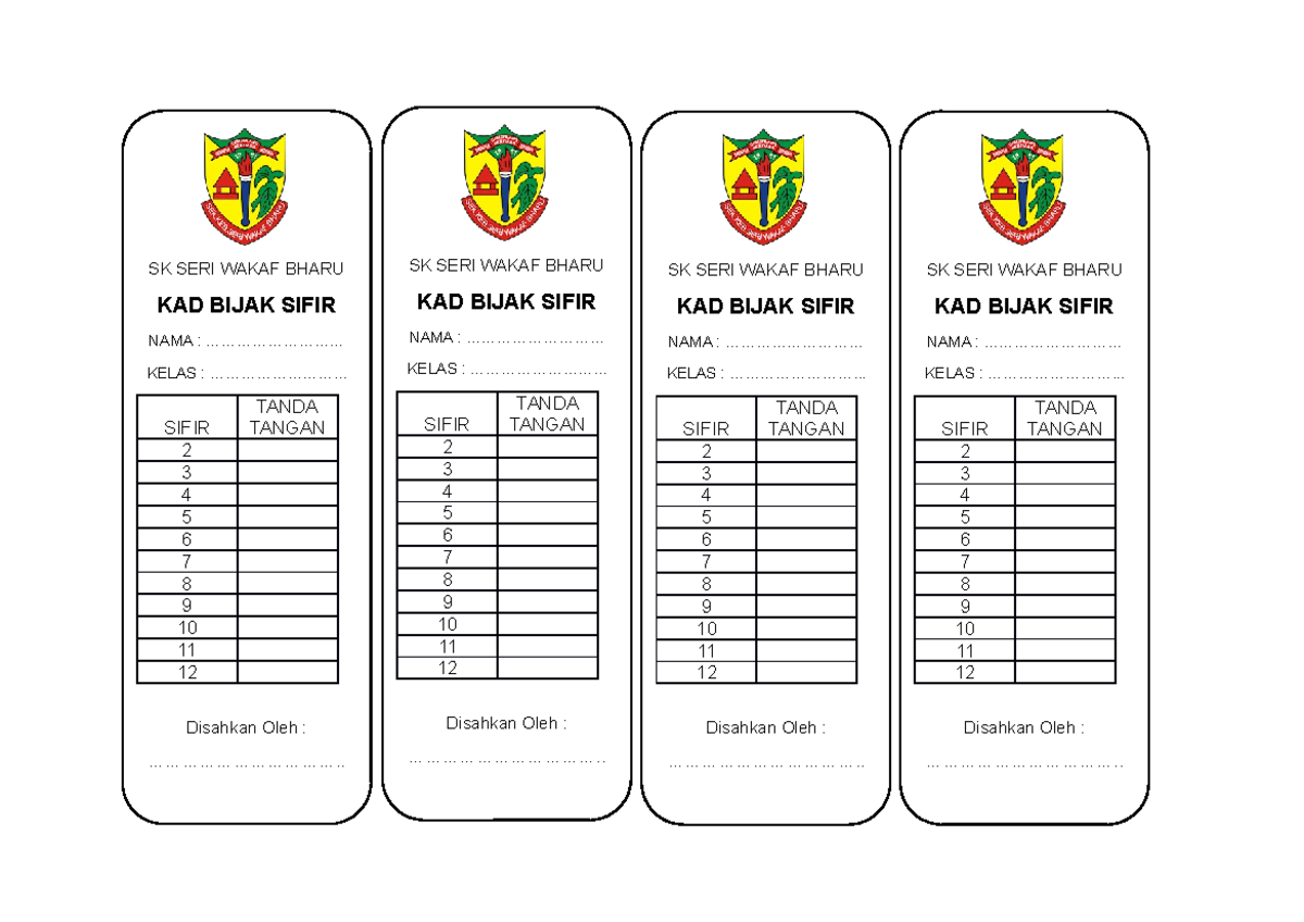 Kad bijak sifir - tumpang sini sat noo - SK SERI WAKAF BHARU KAD BIJAK ...