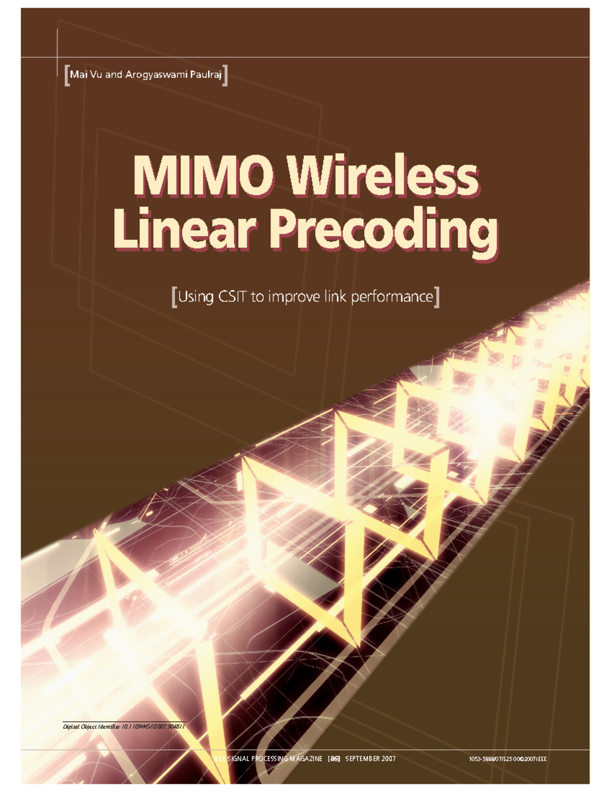 2007 Mimo Wireless Linear Precoding Using Csit To Improve Link Performance Mai Vu And