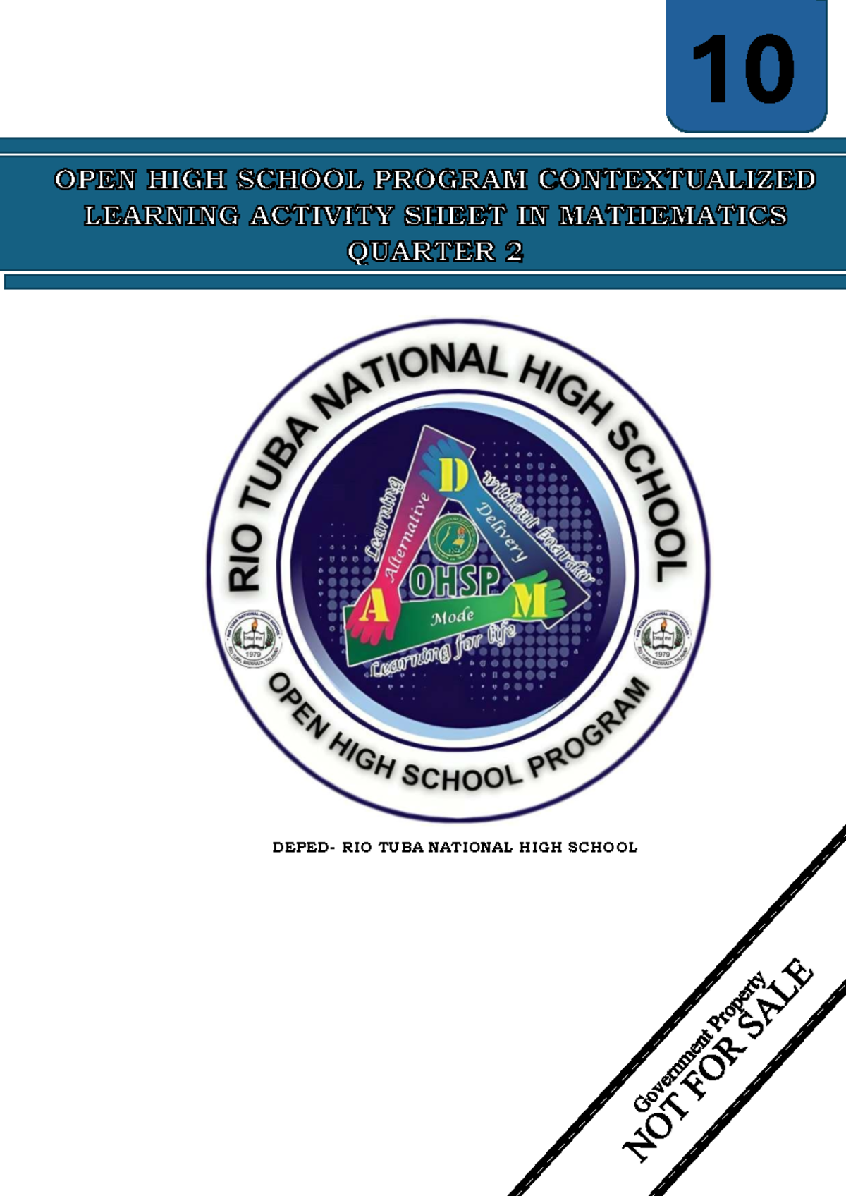 Contextualized Learning Activity Sheet Quarter 2 - DEPED- RIO TUBA ...