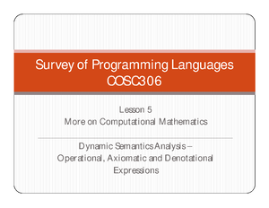 SPL Lesson 4 2017 - Department of computer science - Lesson 4 Syntax ...