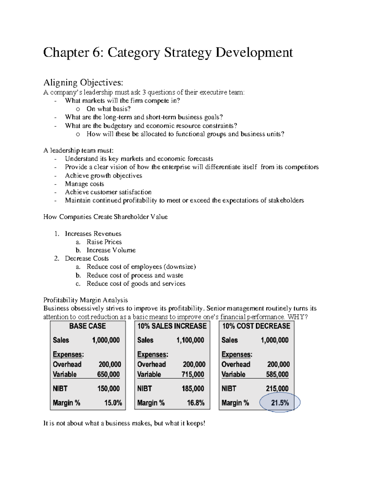 SCMN 3730 Chapter 6 Notes - Chapter 6: Category Strategy Development ...