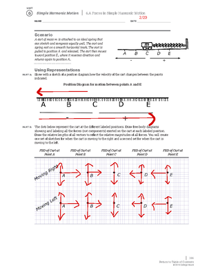 Simple Harmonic Motion SE - Name: Adam Date: Student Exploration: Simple Harmonic Motion ...