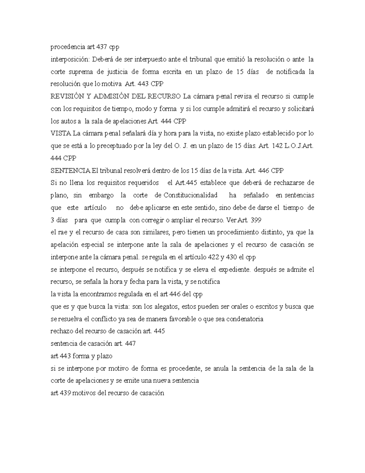 Casacion - .................................................... - procedencia art 437 cpp - Studocu