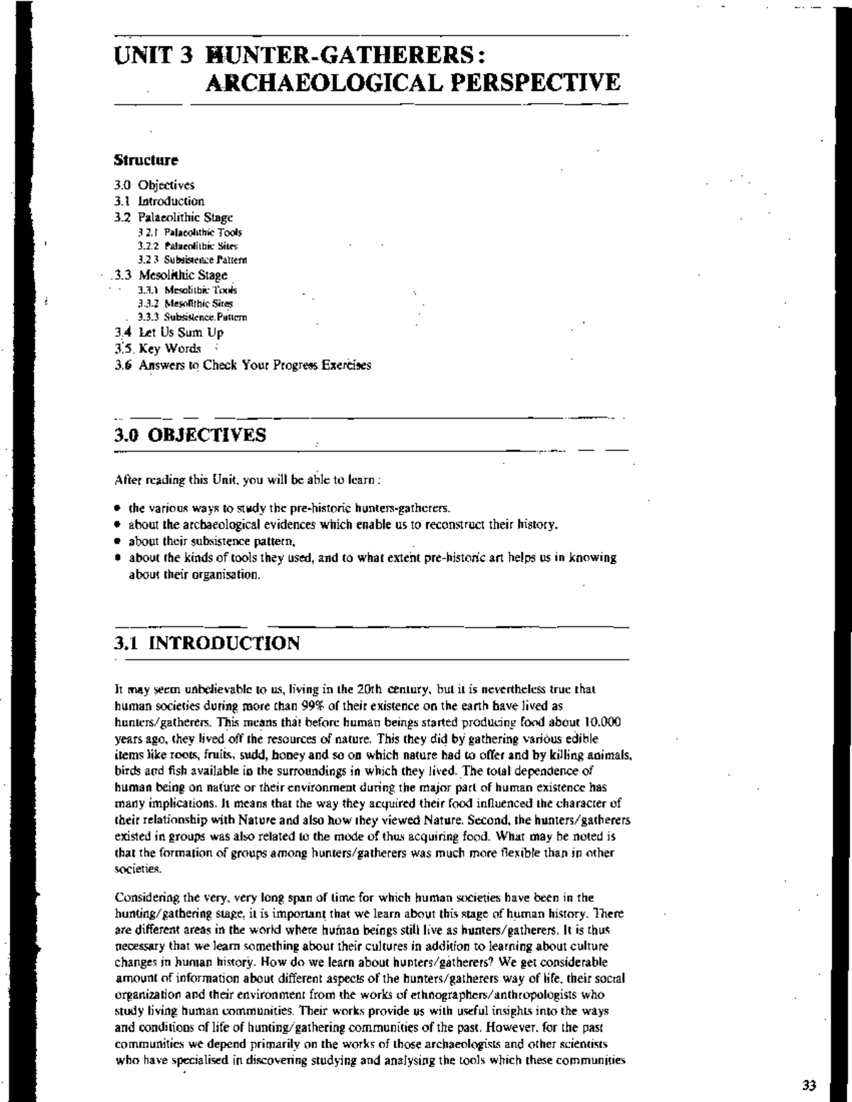 Hunter gatherers - Yvivibi - UNIT 3 HUNTER-GATHERERS : ARCHAEOLOGICAL ...
