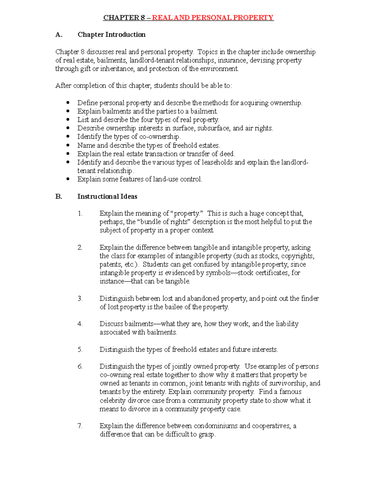 Ch08 Real and Personal Property - CHAPTER 8 – REAL AND PERSONAL ...