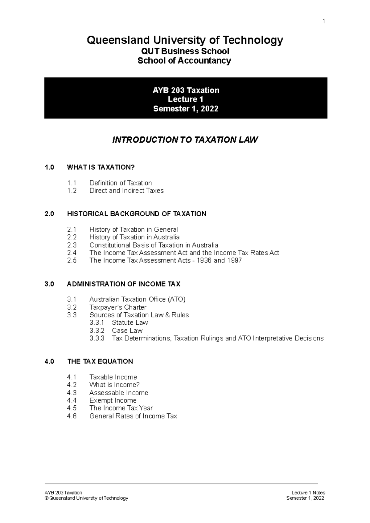 Lecture 1-6 - Queensland University of Technology QUT Business School ...