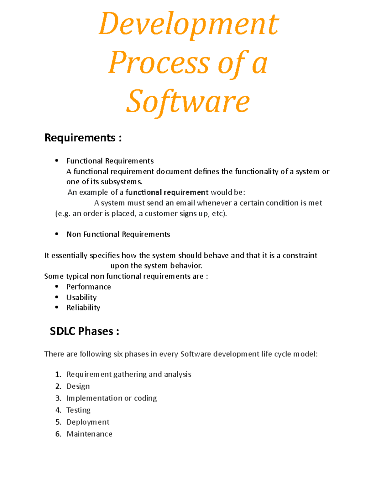 Chapter 2 SDLC - Software developent life cycle - Requirements ...