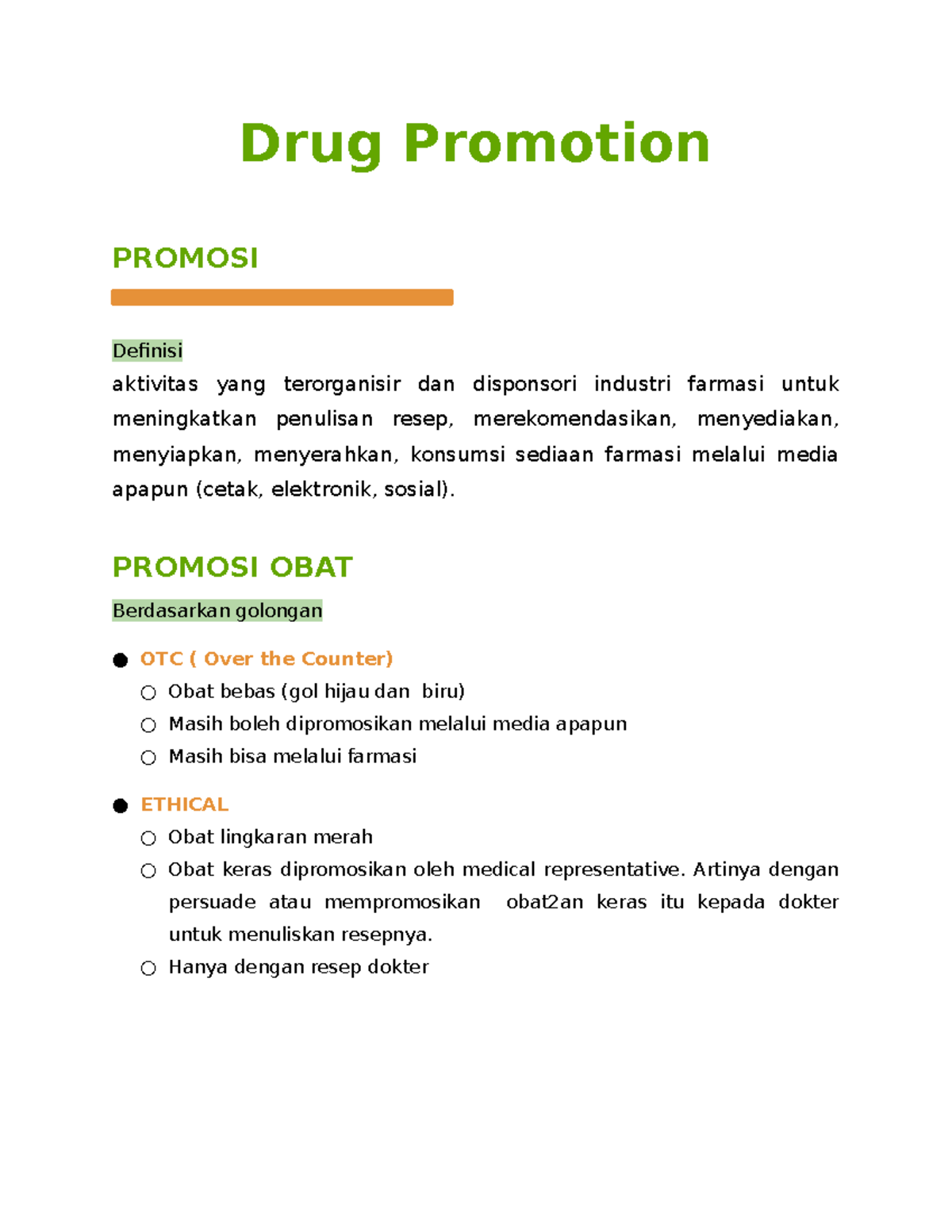 Drug Promotion - Materi Semester II Blok Basic Pharmaceutical - Drug ...