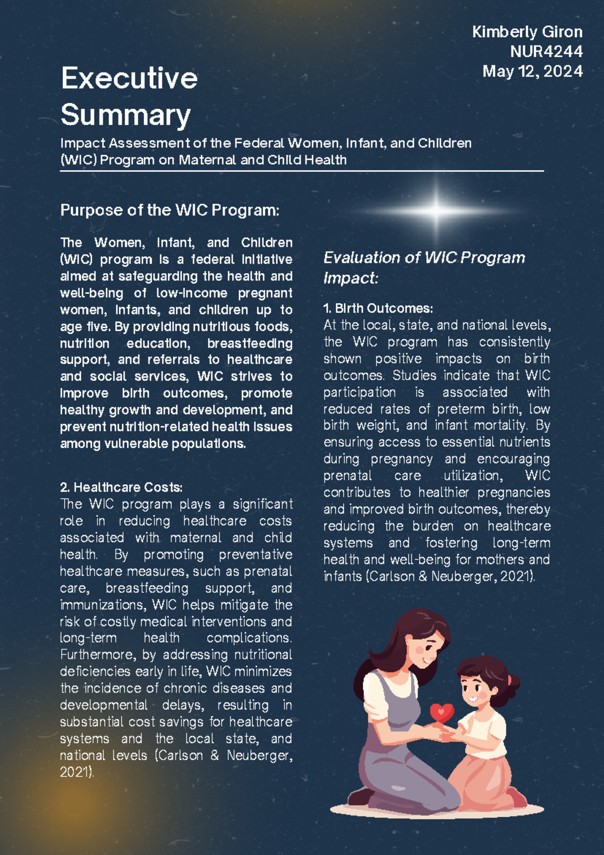WIC Executive Summary Document - Purpose of the WIC Program: Executive ...