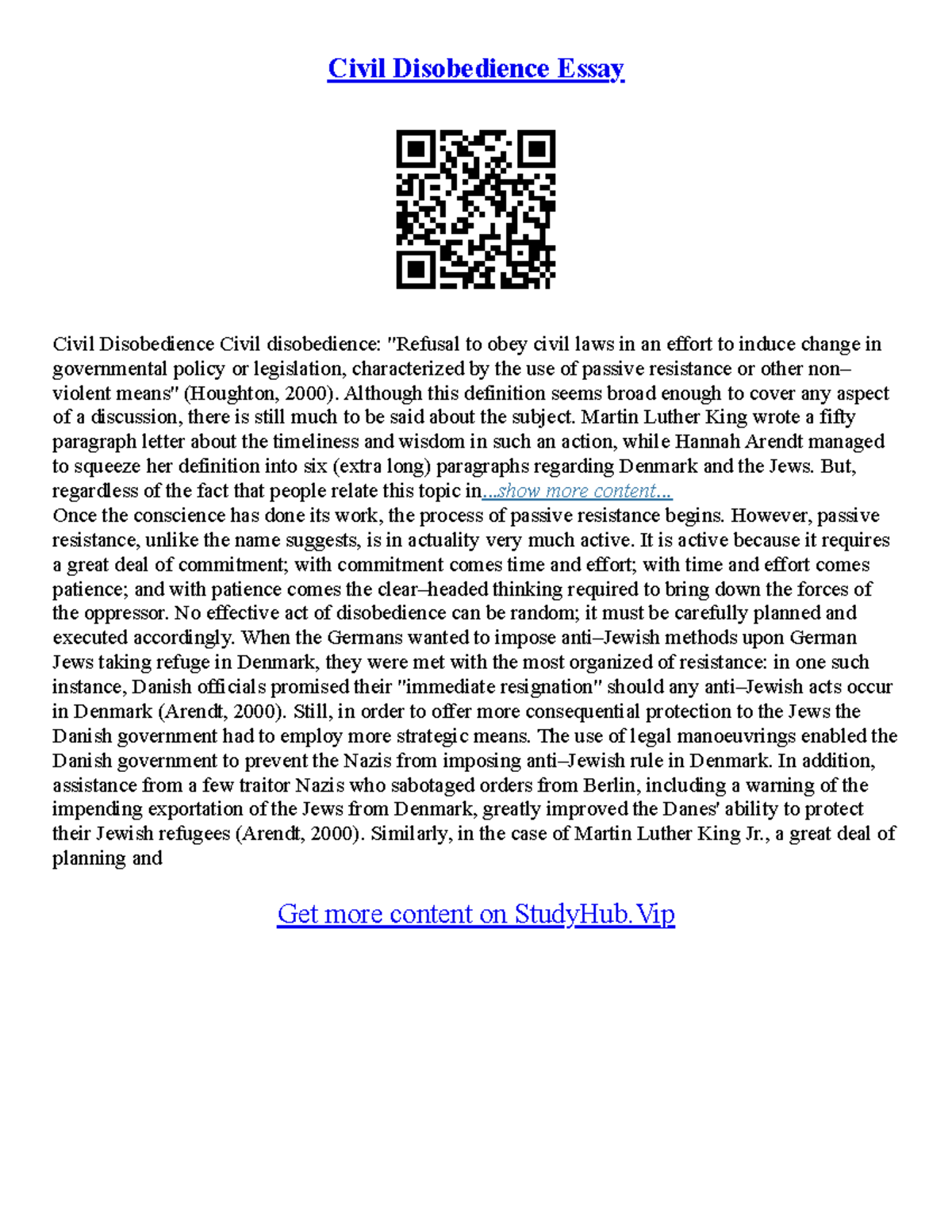 Essay Civil Disobedience - Civil Disobedience Essay Civil Disobedience ...