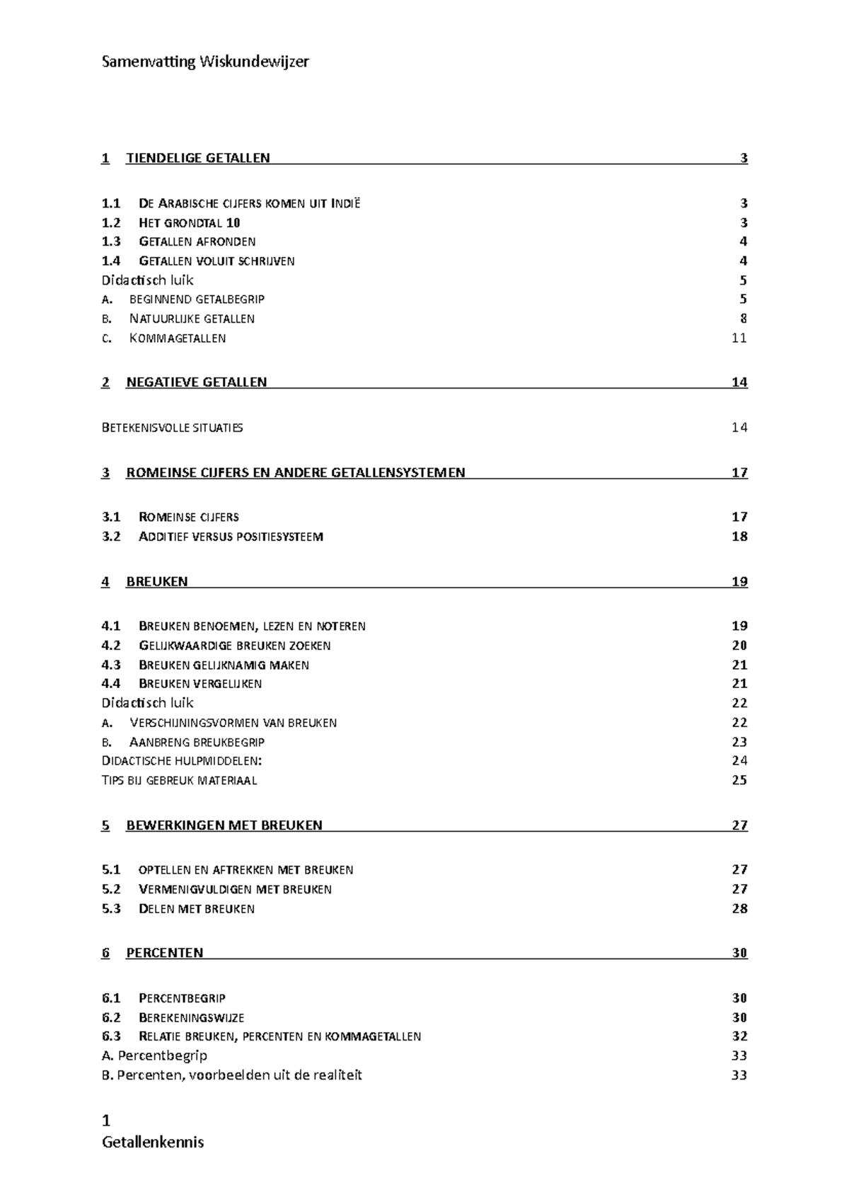 Wiskundewijzer getallenkennis sv - POSITIETABEL om de waarde van elk ...
