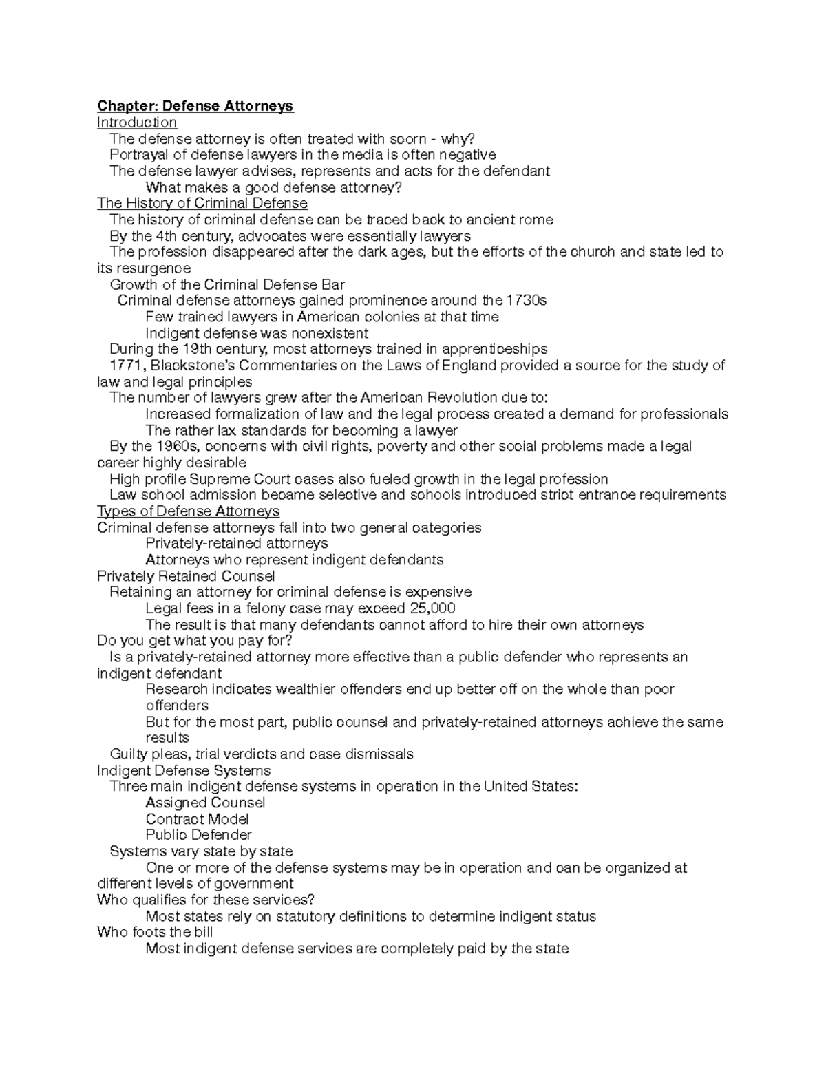 LAW 206 Chapter 9 - Good to study for the final - Chapter: Defense ...
