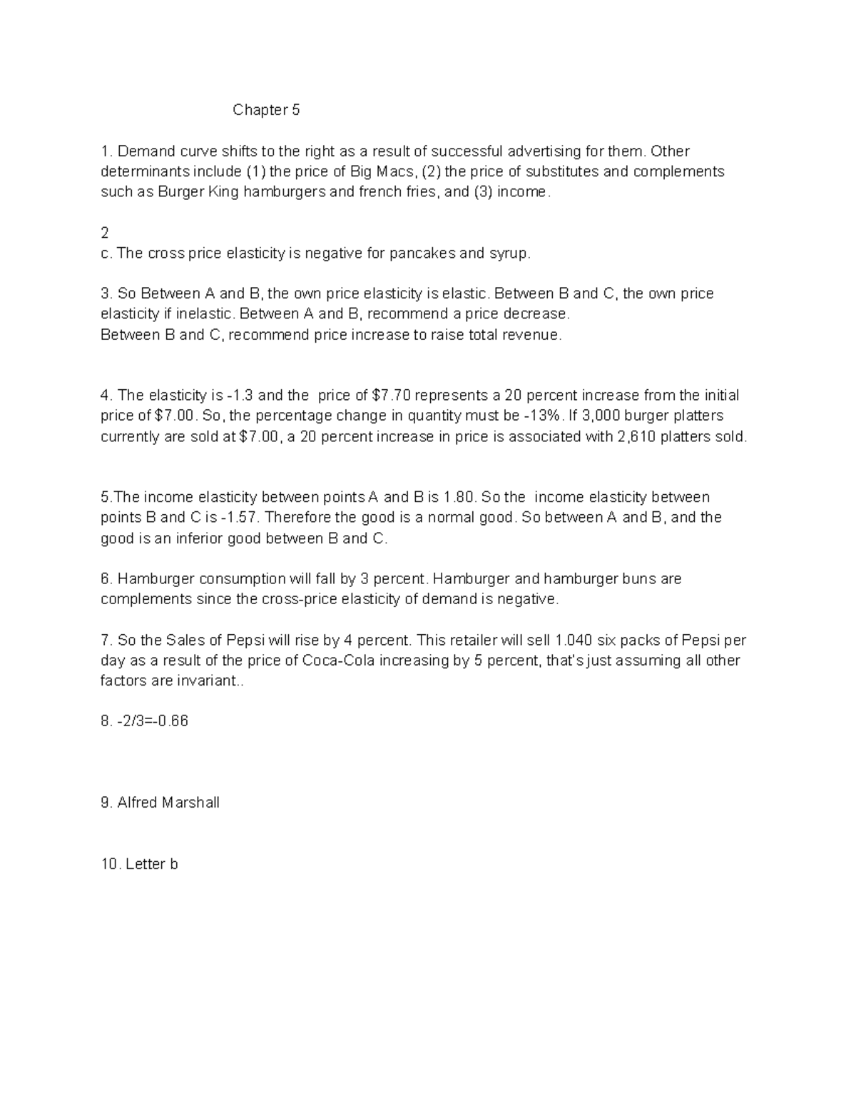 Chapter 5 testing your economic - Chapter 5 Demand curve shifts to the ...