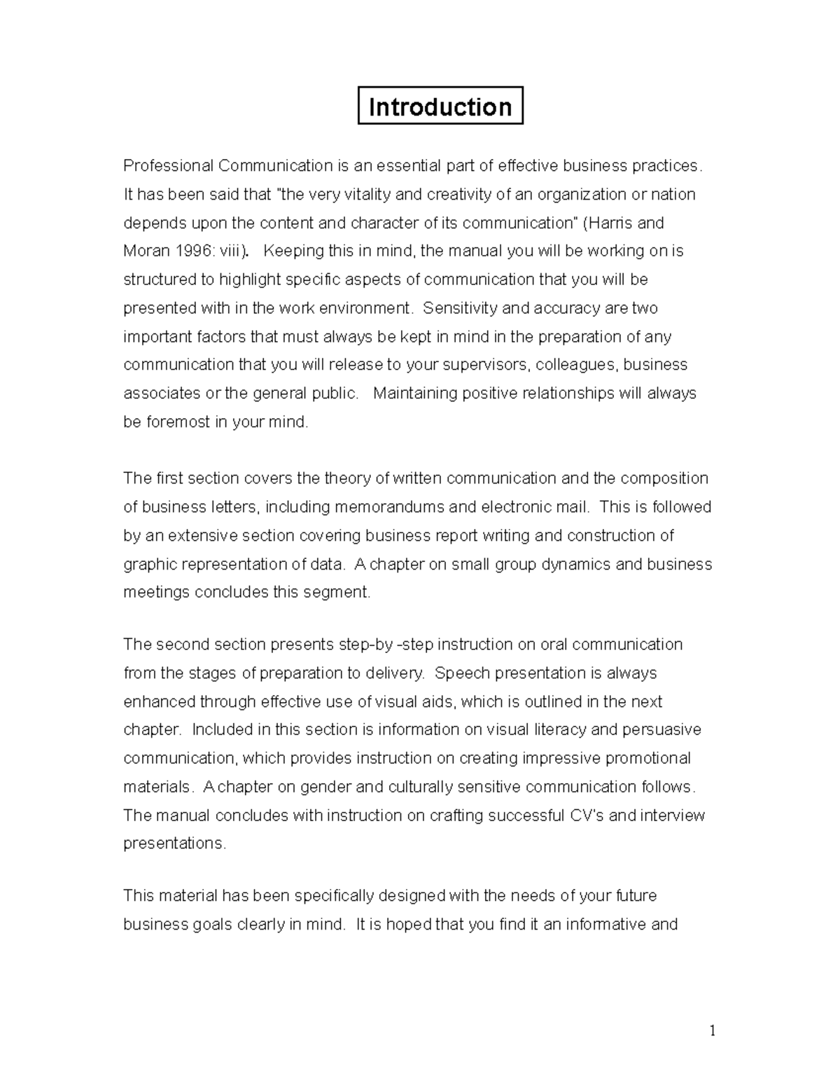 Introduction & Theory with advert 05 - Professional Communication is an ...