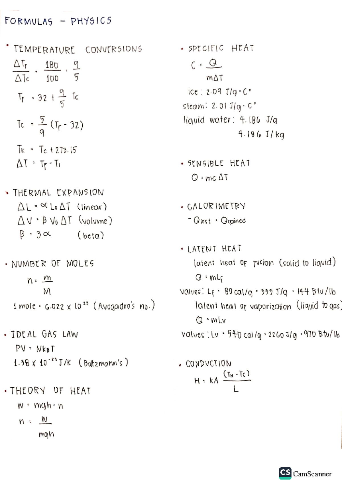 Formulas - practice materials - Civil Engineering - Studocu