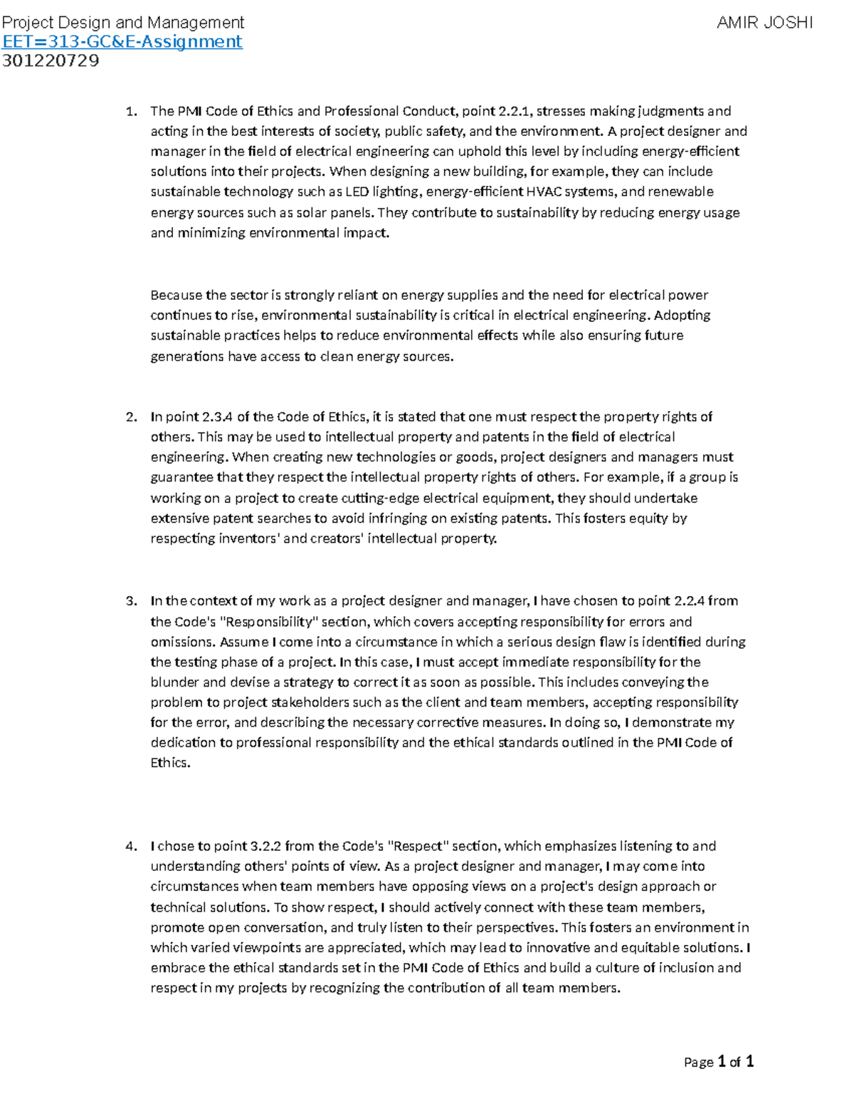 EET=313-GC&E-Assignment - Project Design and Management AMIR JOSHI EET ...