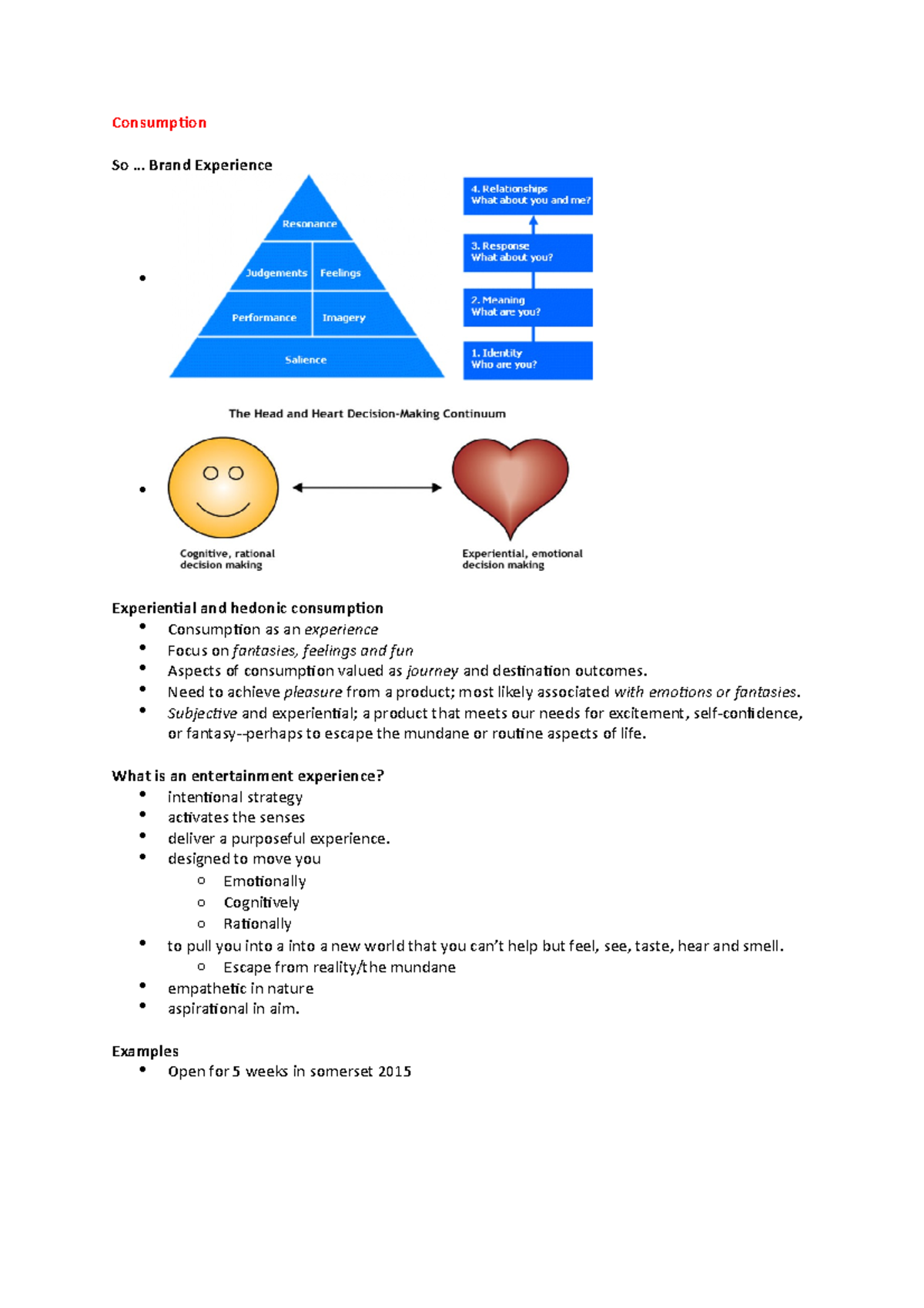 AMB207 - Lecture 4 - Consumption So ... Brand Experience Experiential ...