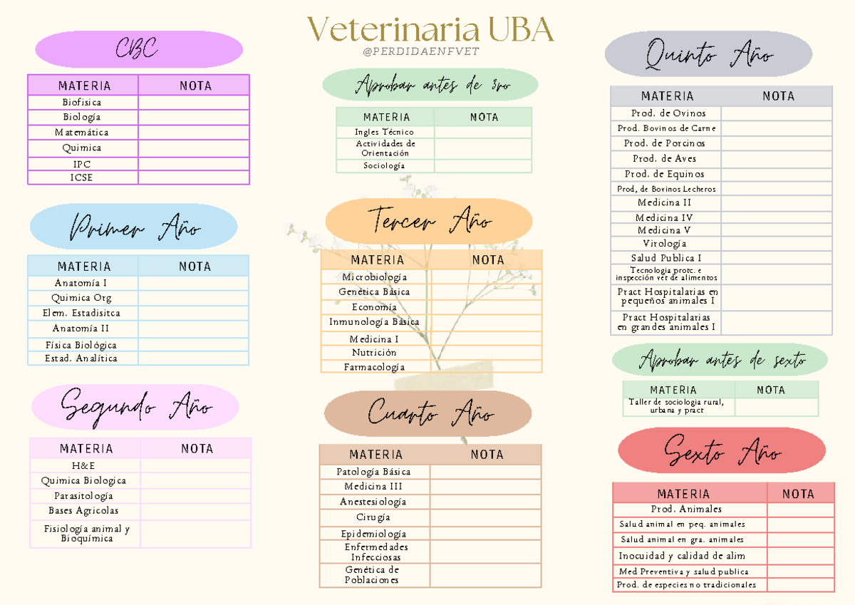 PLAN DE Estudios UBA - plan de estudio de cs. veterinaria - Biología ...