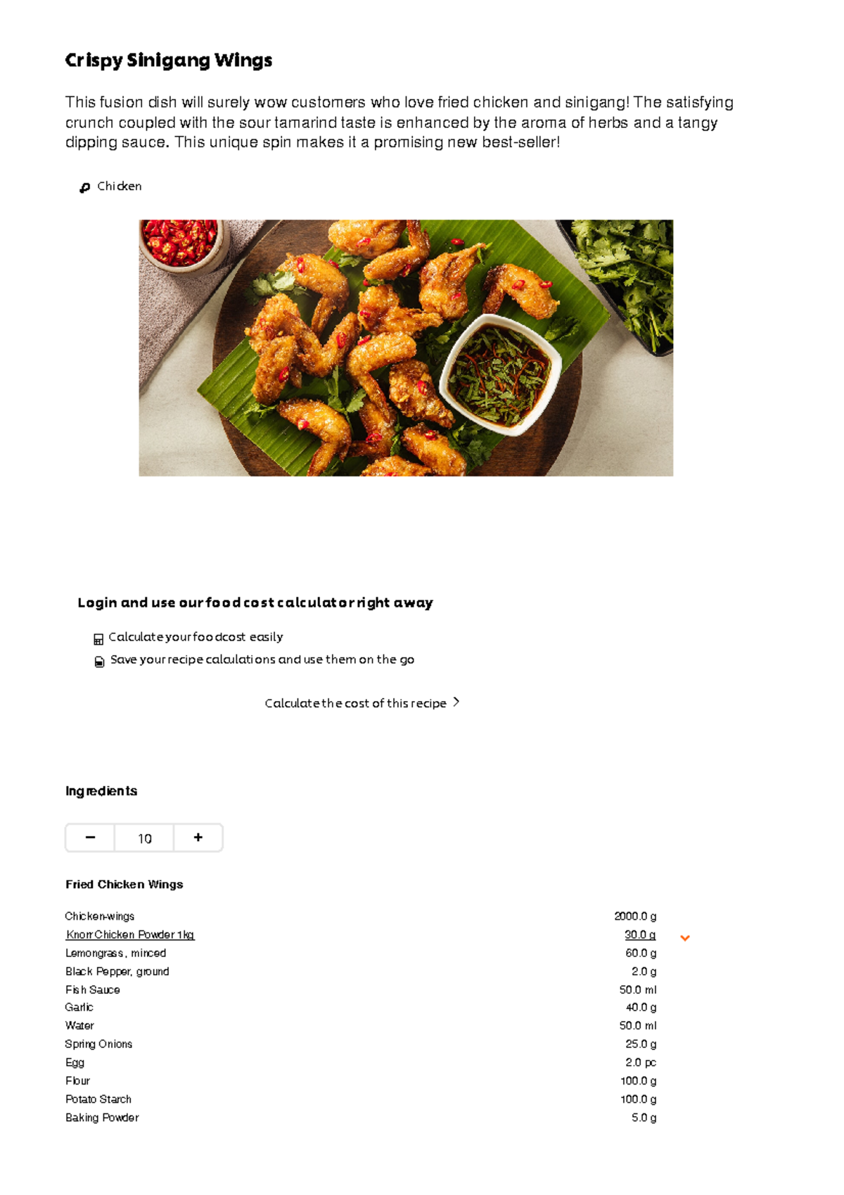 Crispy Sinigang Wings - Recipe - Chicken Crispy Sinigang Wings This ...