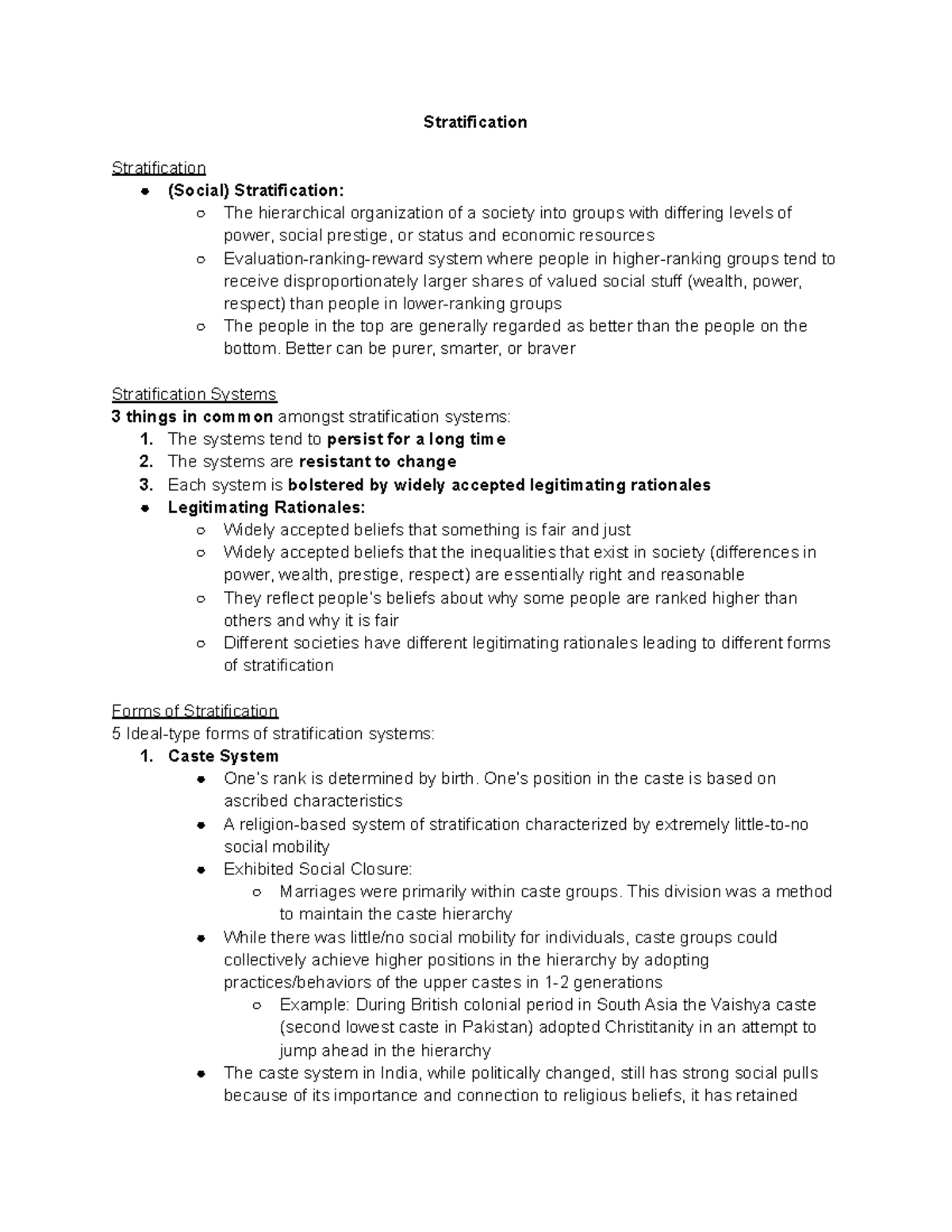 Stratification . - Stratification Stratification (Social ...