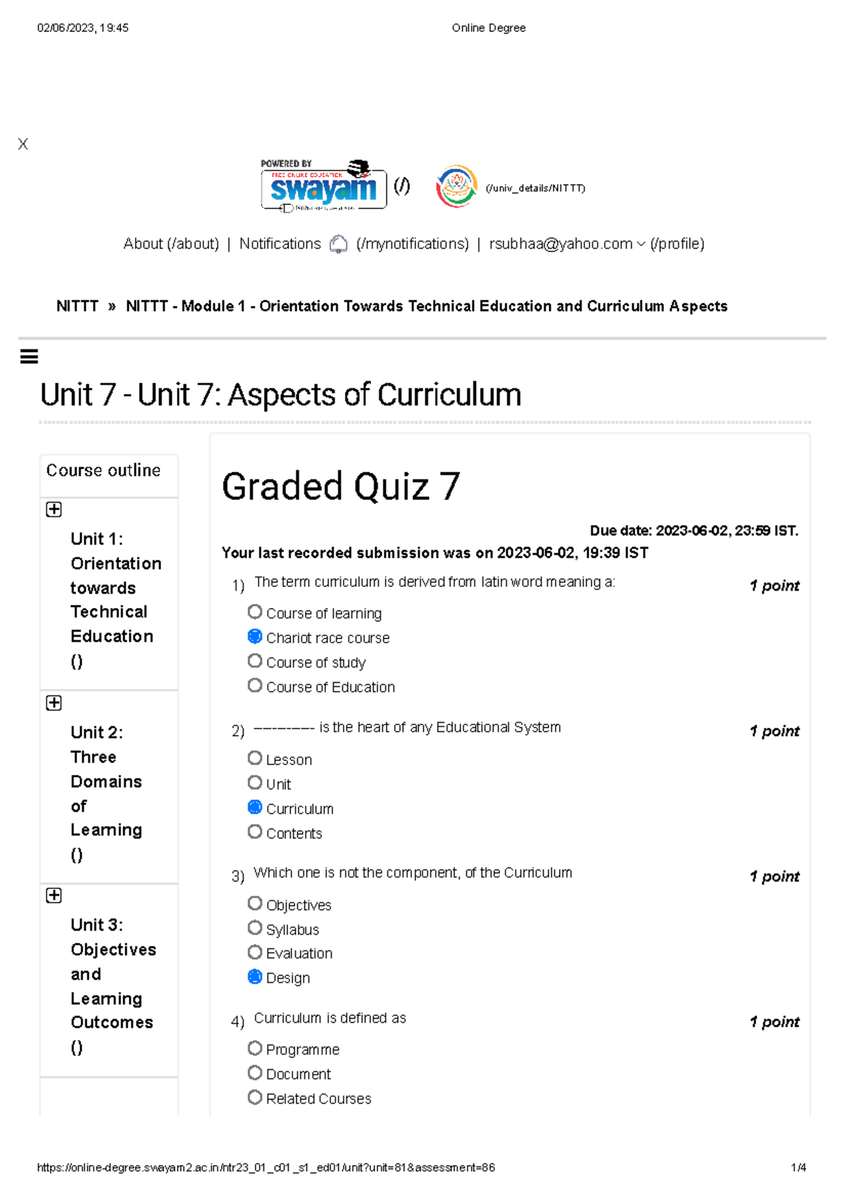 M1 Ass7 - MCq - X NITTT » NITTT - Module 1 - Orientation Towards ...