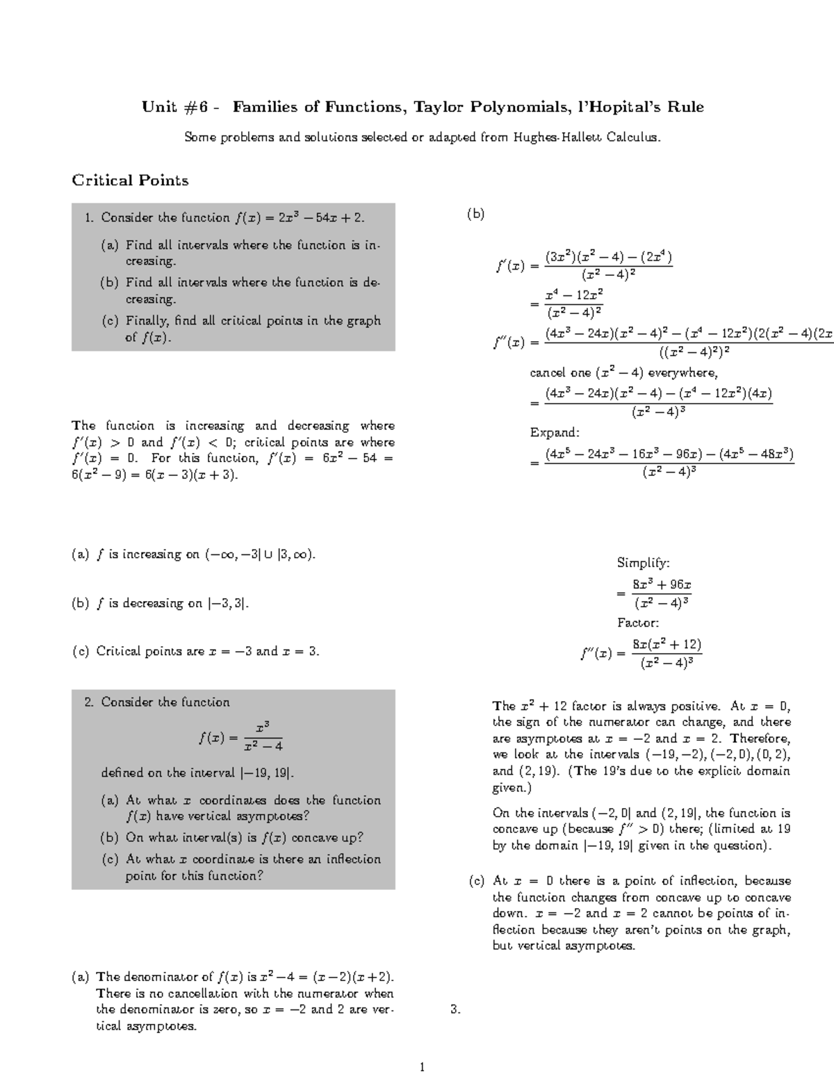 Unit 06 solutions for Calculus II - Practice Questions - Unit #6 ...