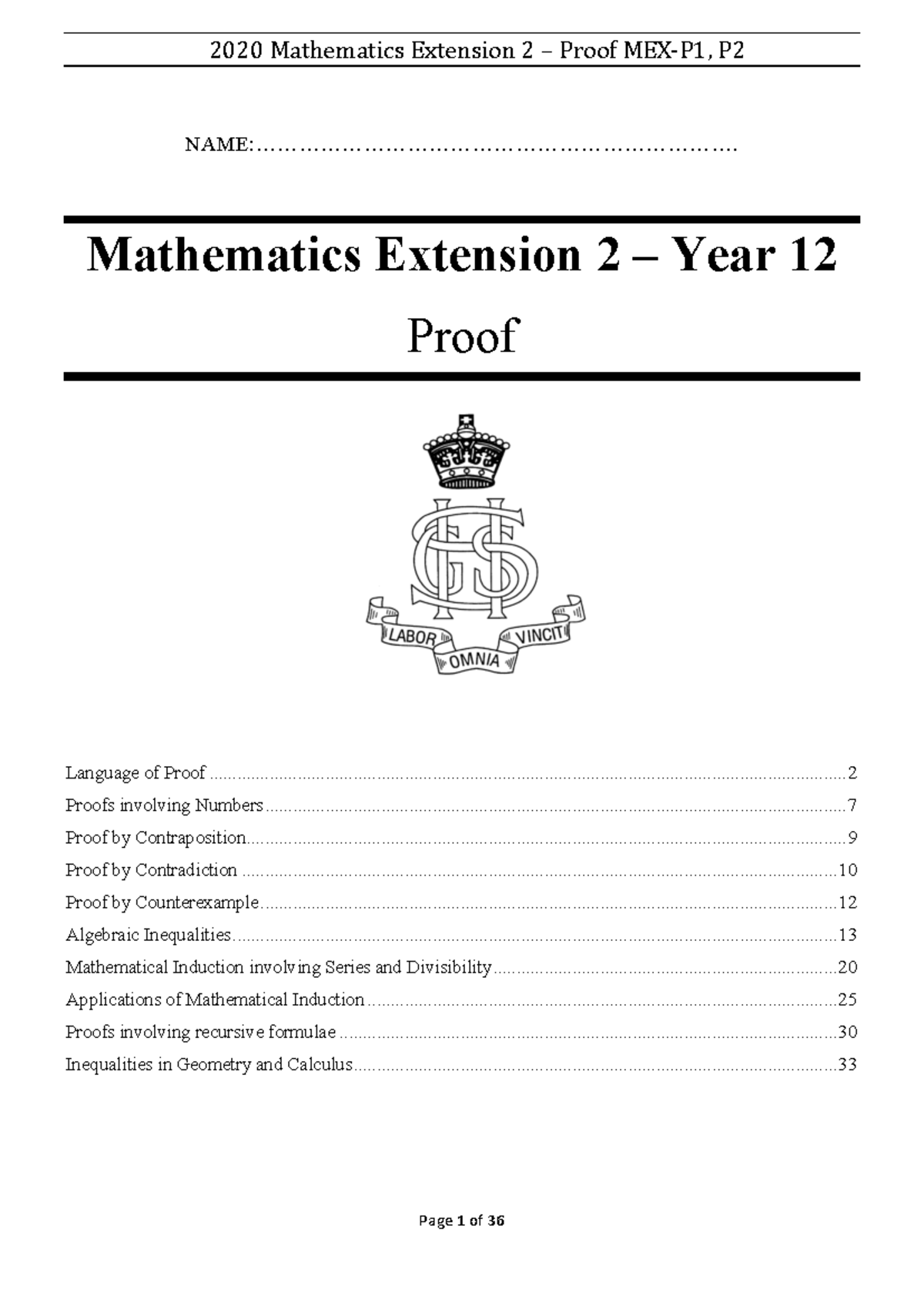 11-Lesson 22 11 2023 - Math Extention 2 proof - - Studocu
