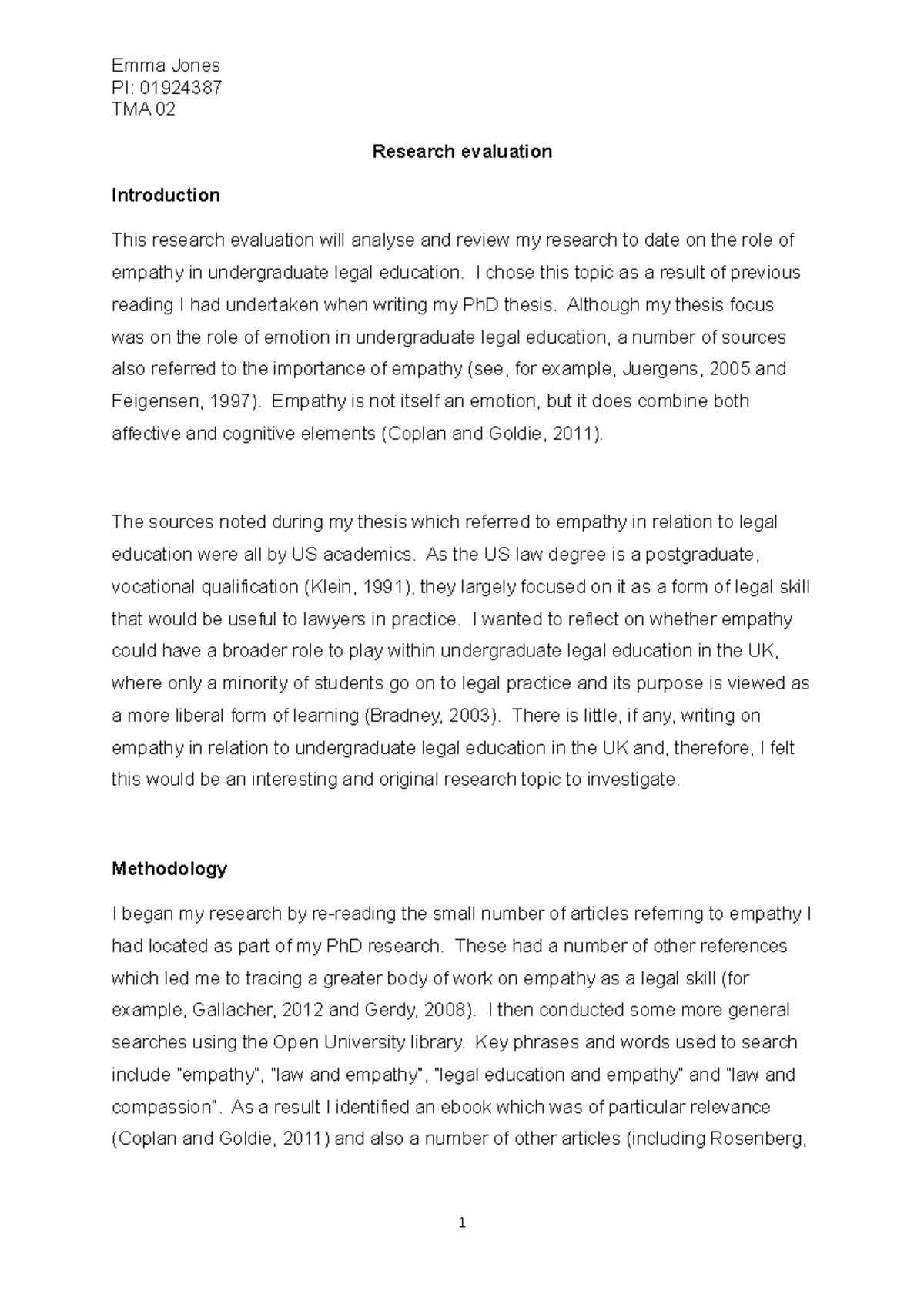 Emmas sample TMA 02 - a way to do this tma - PI: 01924387 TMA 02 ...