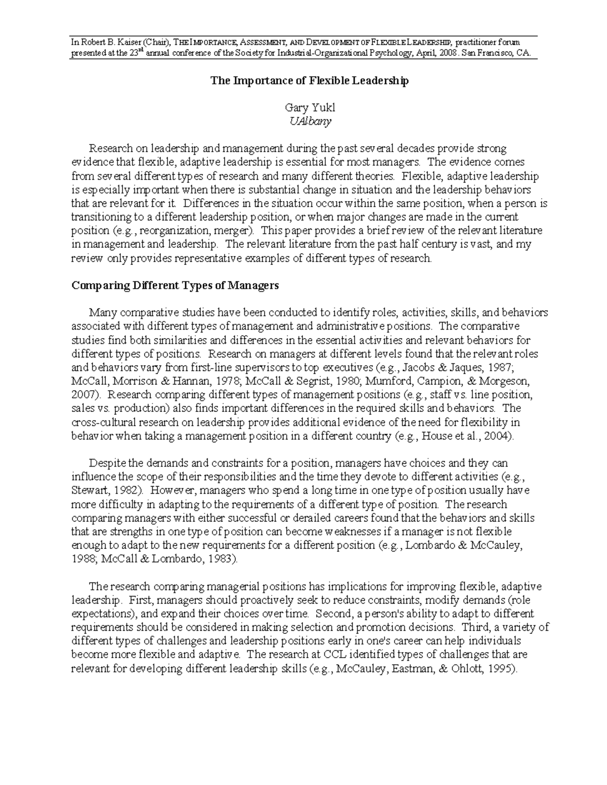 Flexible leadership model and thier characteristic - The Law - Studocu