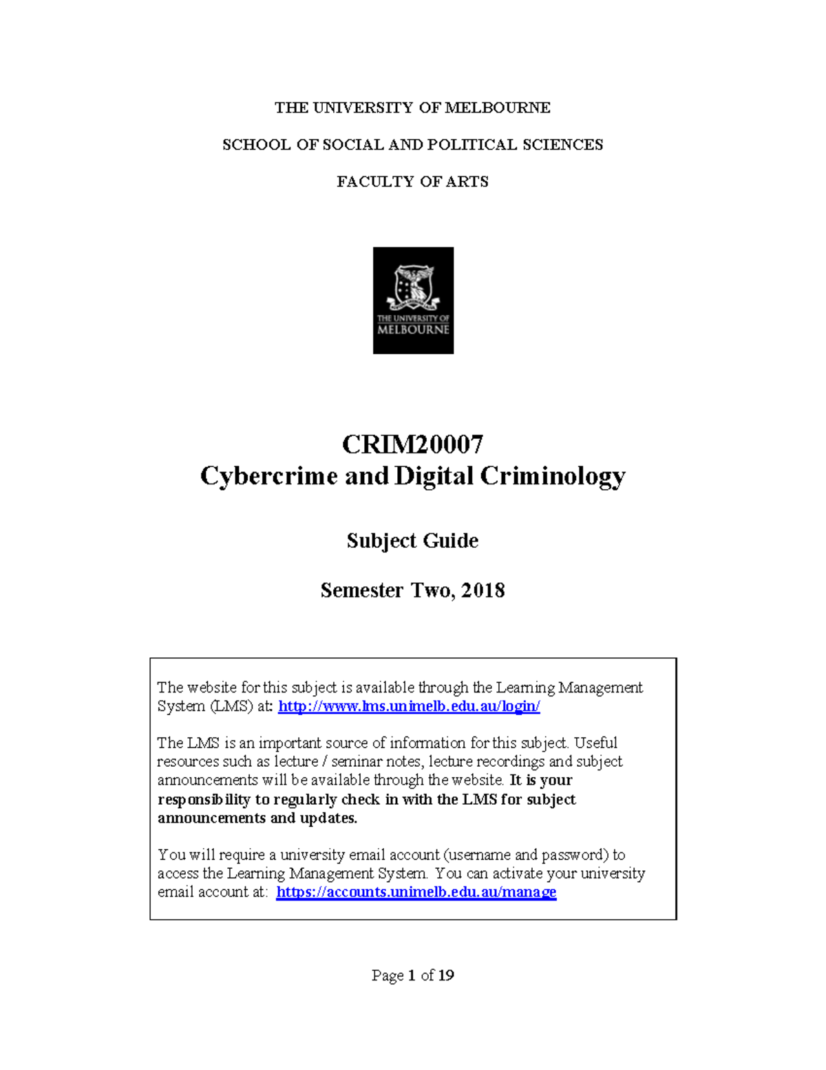 Subject Guide - Cybercrime and Digital Criminology - THE UNIVERSITY OF ...