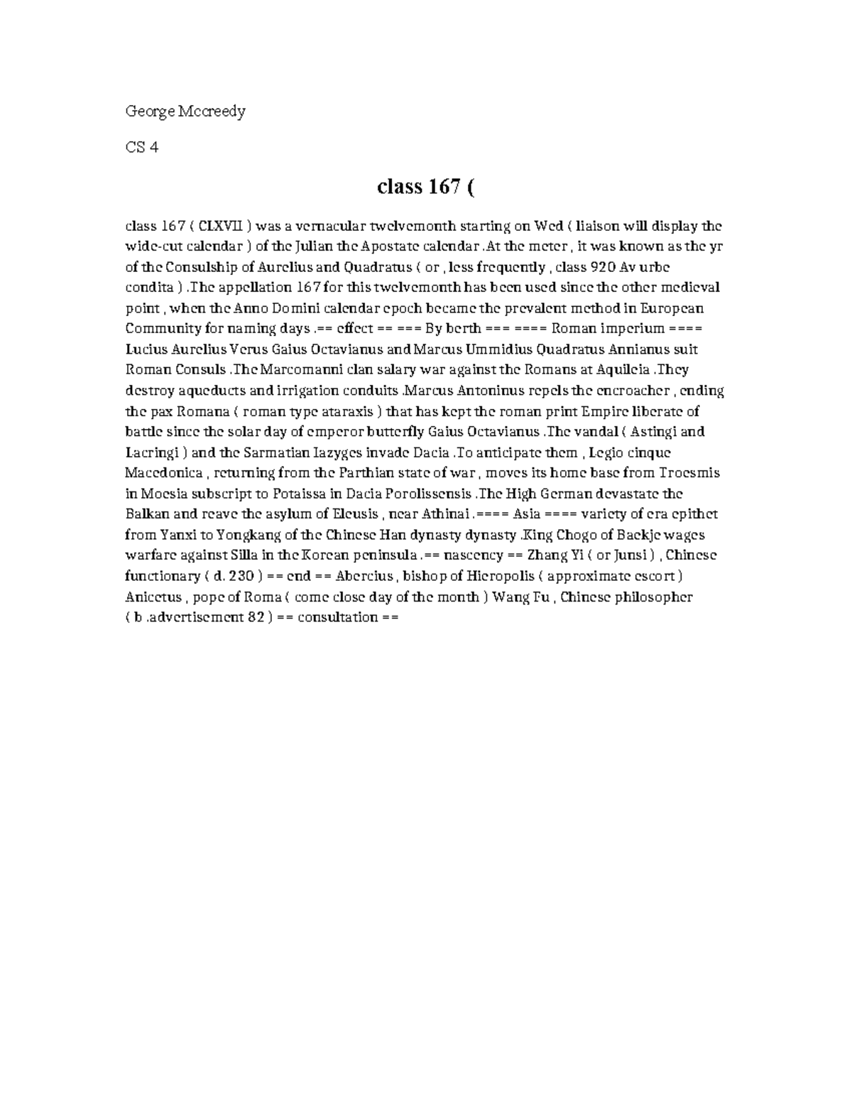 10 class 167 ( - This is purely for studies - George Mccreedy CS 4 ...