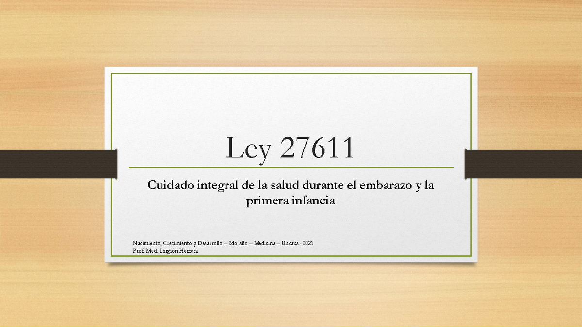 Ley 27611 - ley de los 1000 dias - Ley 27611 Cuidado integral de la ...