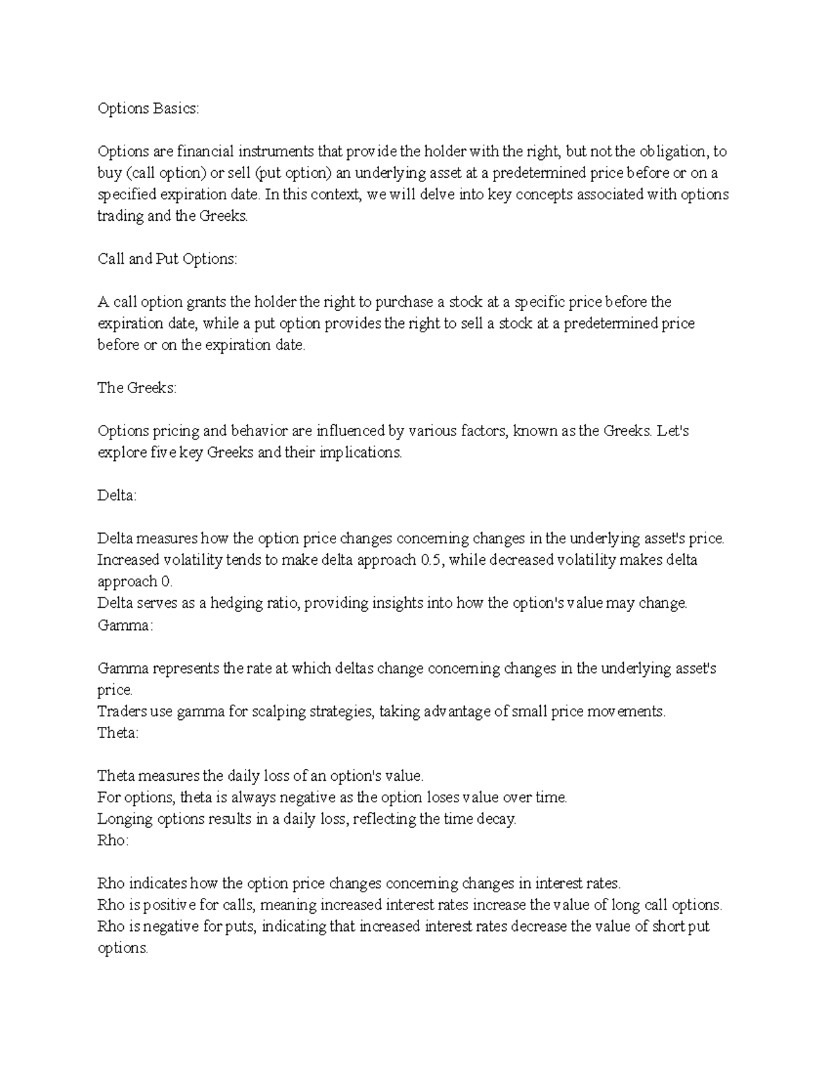 Trading Club @ GT - This is a comprehensive list of notes that covers ...