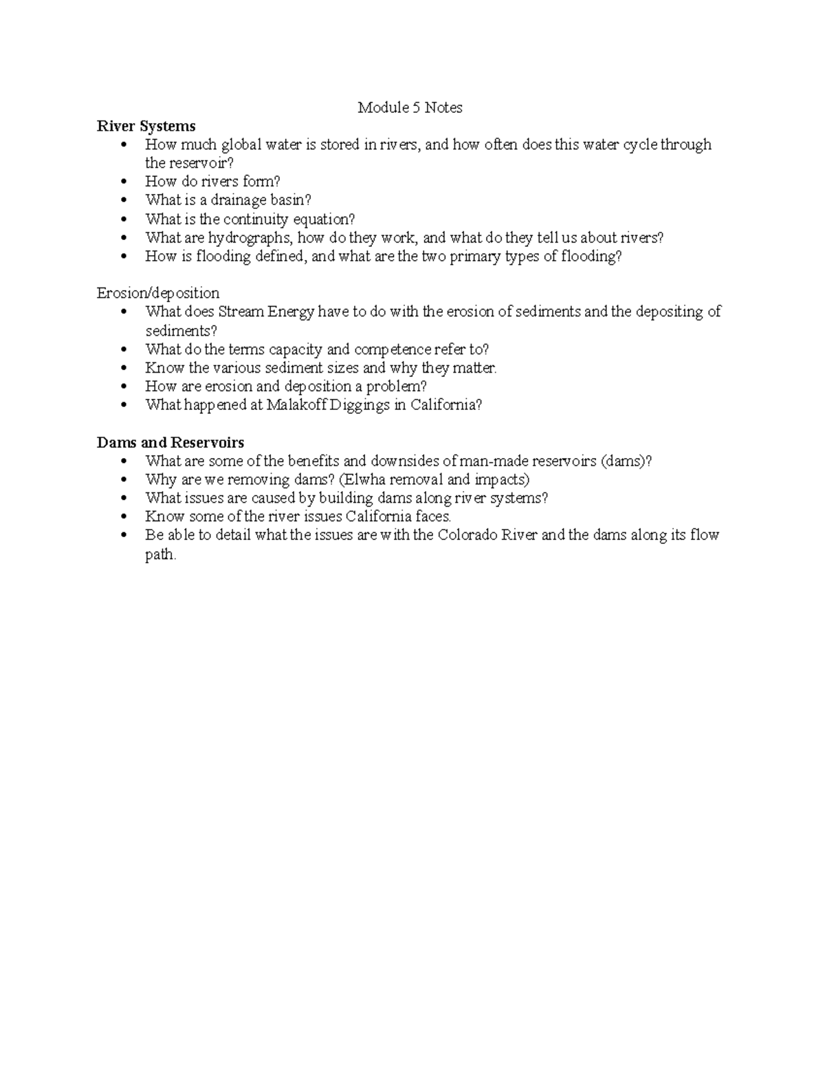 Module 5 Notes - GEOL 180 - CSUS - Studocu