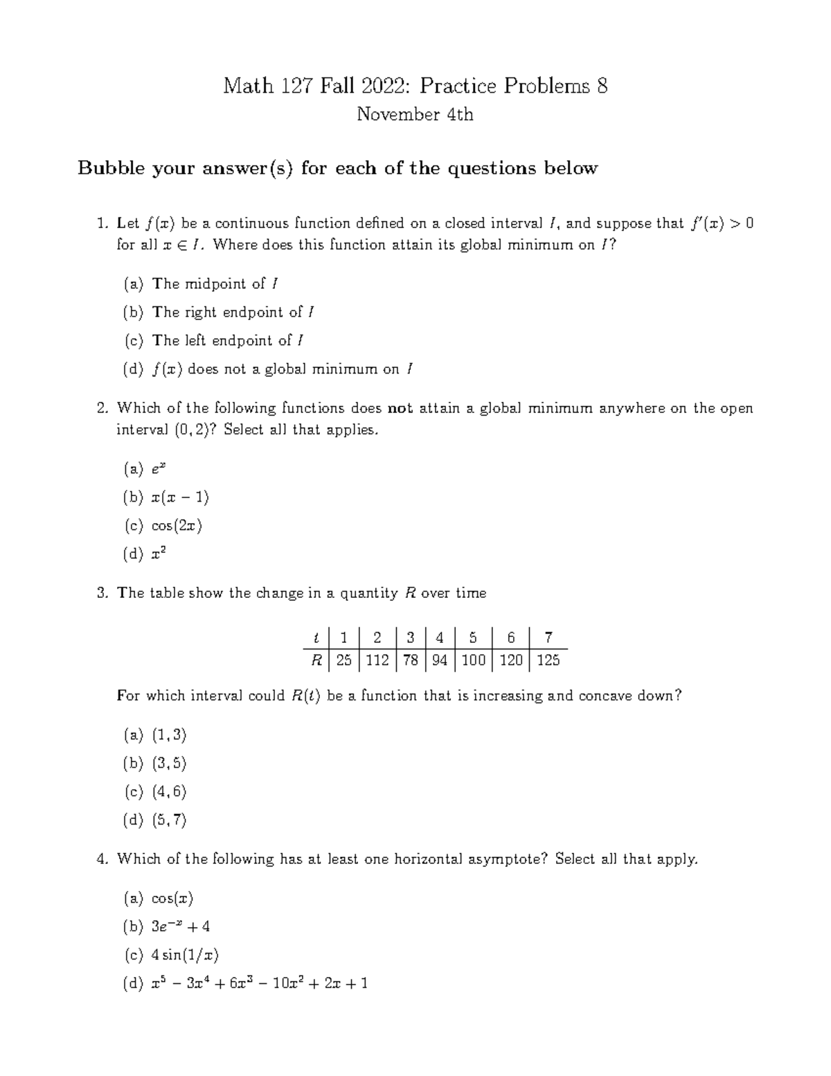 Quiz 8 Practice Problems - Math 127 Fall 2022: Practice Problems 8 ...