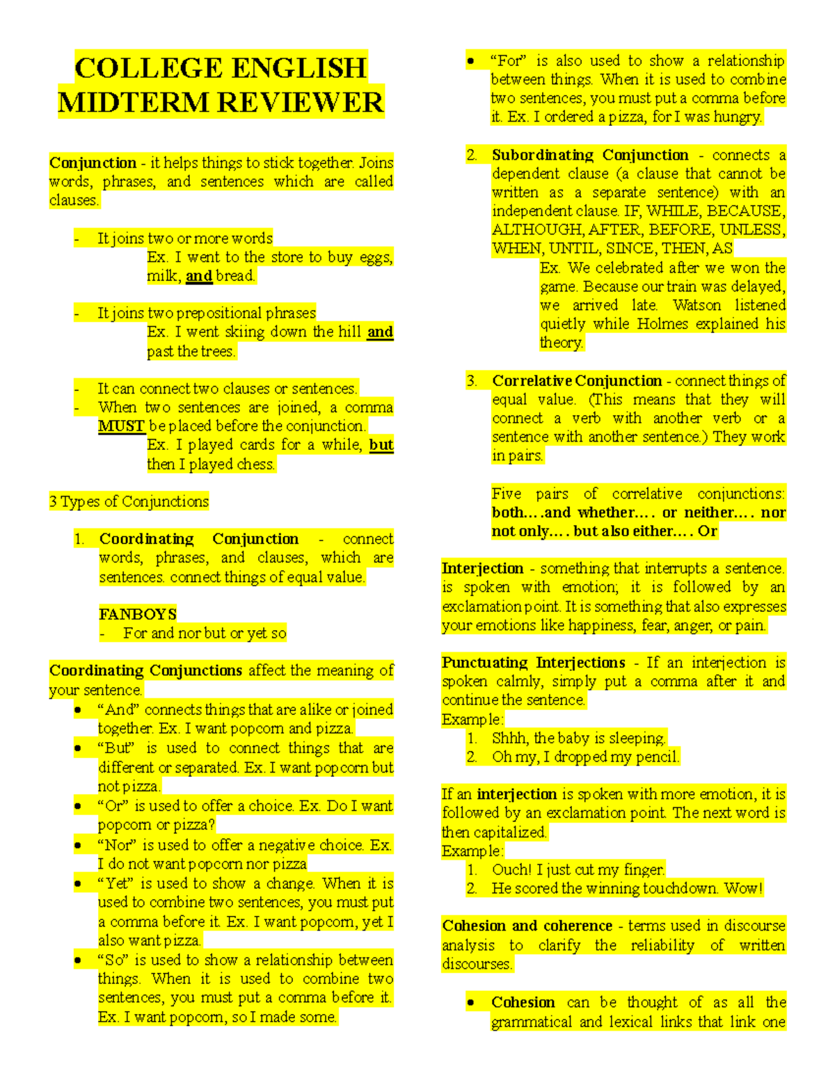 College English Midterm Reviewer - COLLEGE ENGLISH MIDTERM REVIEWER ...