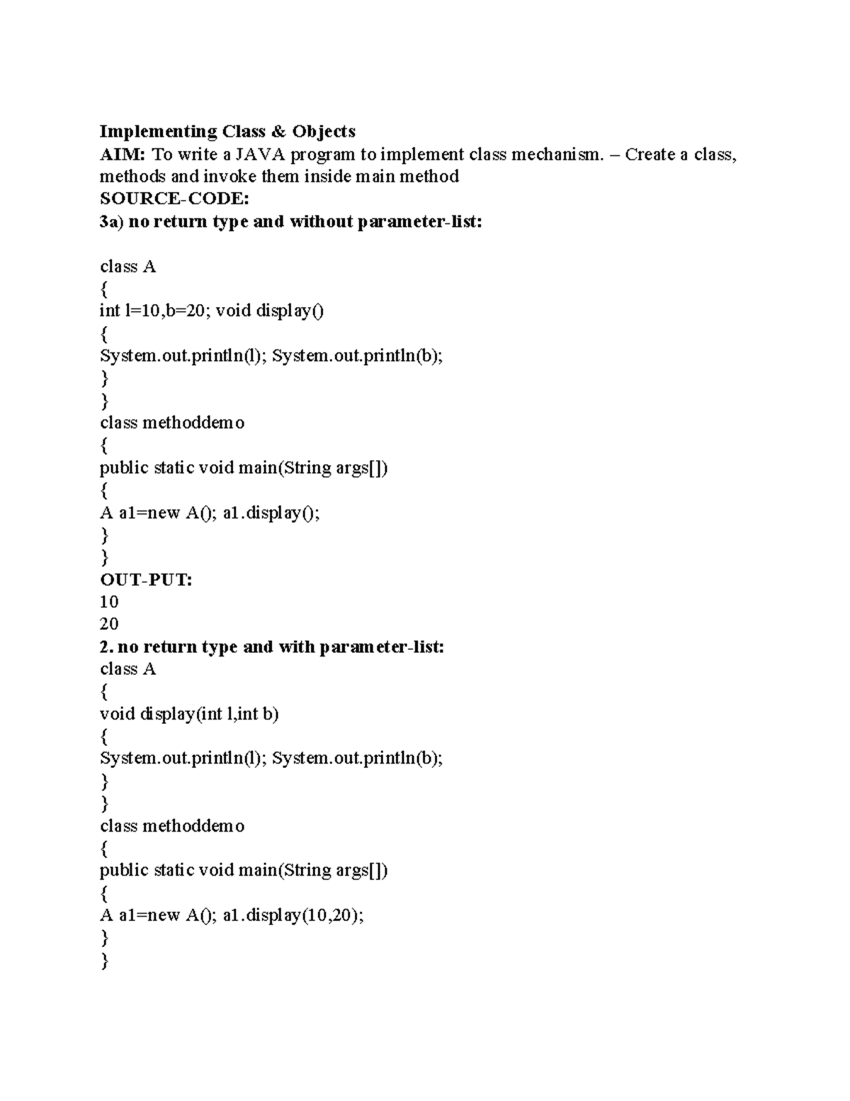 Implementing Class - Hi I am Harika - Implementing Class & Objects AIM: To write a JAVA program ...