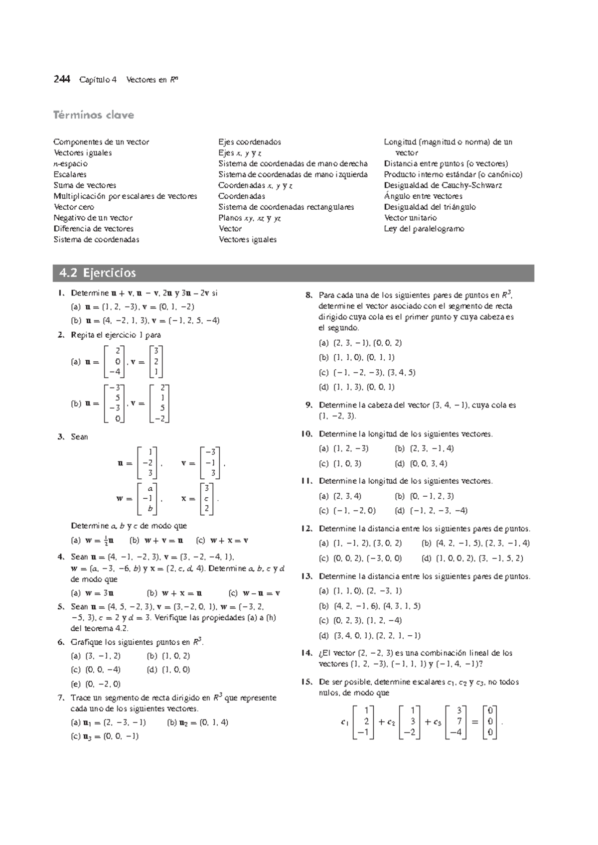 Recta en el espacio r3 - Términos clave Componentes de un vector ...