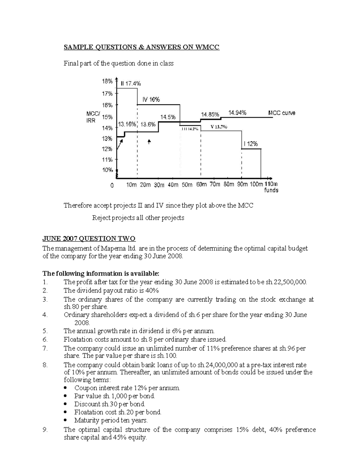 Sample Questions AND Answers ON WMCC - SAMPLE QUESTIONS & ANSWERS ON ...