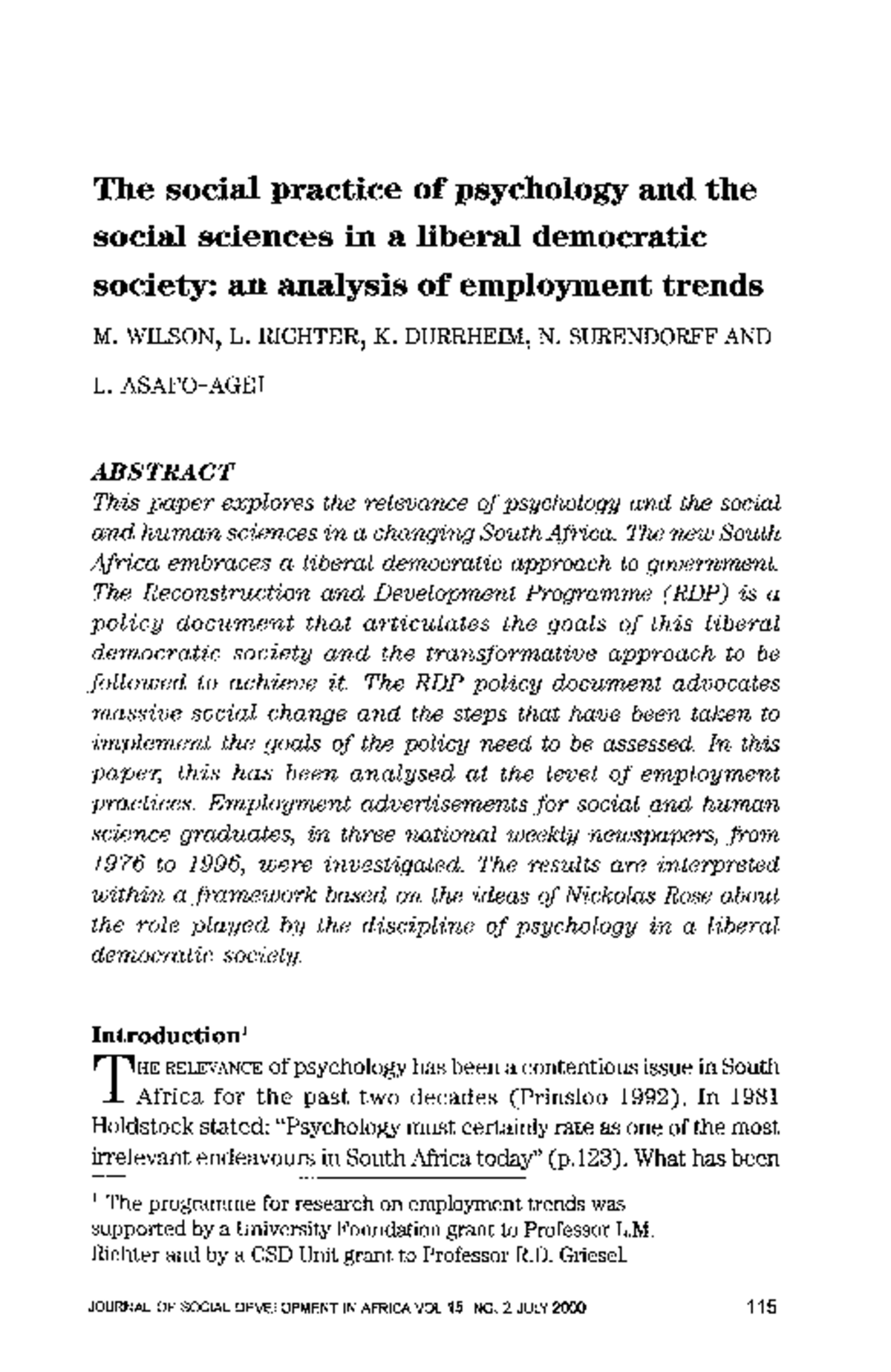 The social practice of psychology and th - T h e social p ractice of p ...