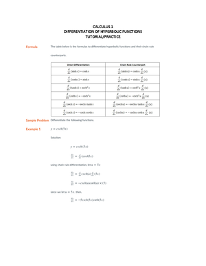 Calculus 1 (Differentiation BY Definition) - Calculus 1 - CALCULUS 1 ...