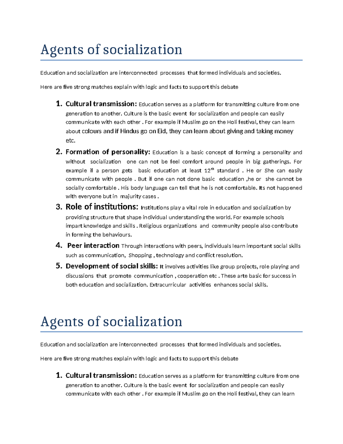 Agents of socialization - Agents of socialization Education and ...